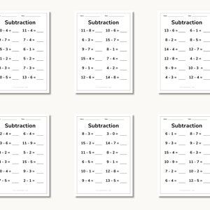 12 Printable Subtraction Worksheets - Minus, Maths Drills, Kids ...