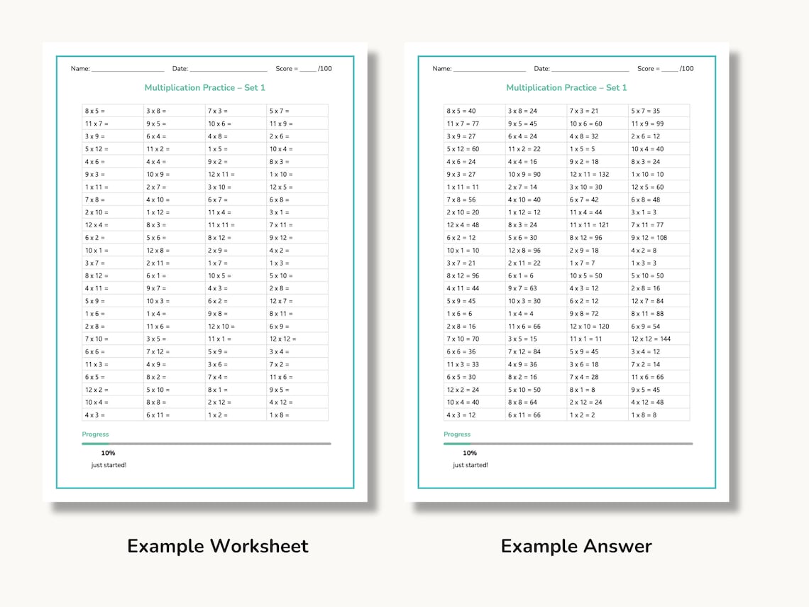 10 Printable Multiplication Worksheets - Times Tables Drills ...