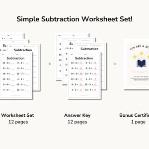 12 Printable Subtraction Worksheets - Minus, Maths Drills, Kids ...