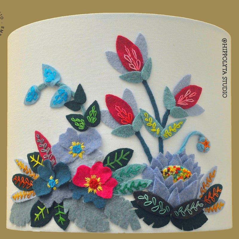 Embroidered Lampshade - Etsy
