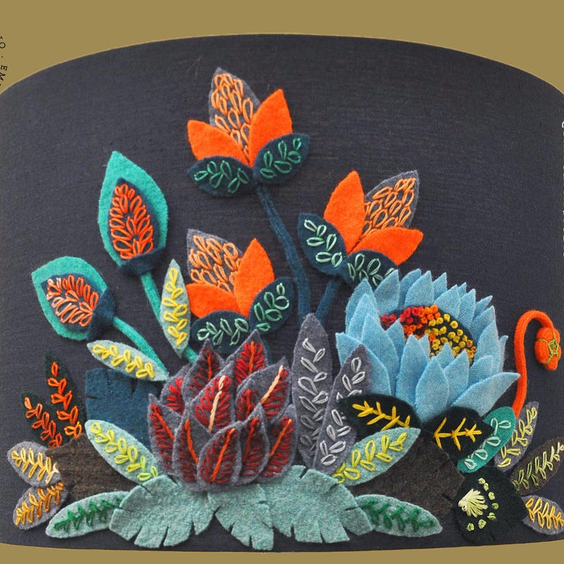 Embroidered Lamp Shade - Etsy