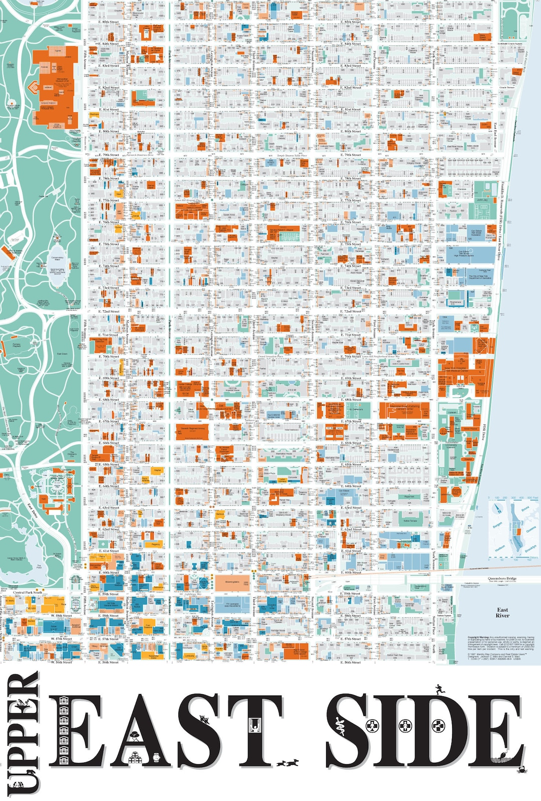Upper East Side Living Map 1997 - Etsy