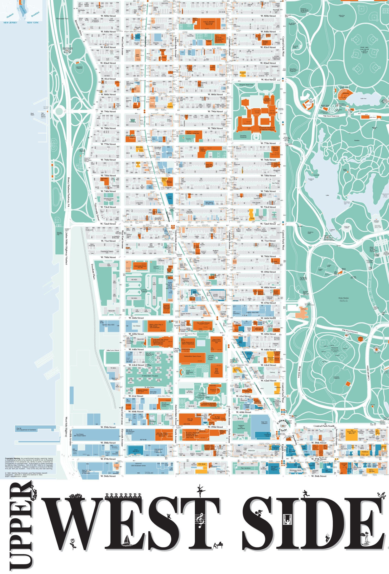 Upper West Side Living Map 1996 - Etsy