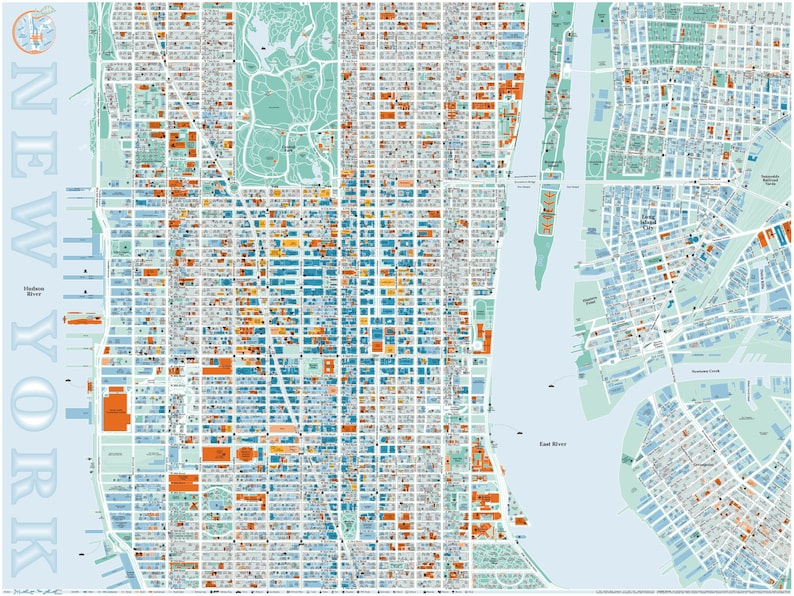 New York Identity Midtown Map 2005 - Etsy