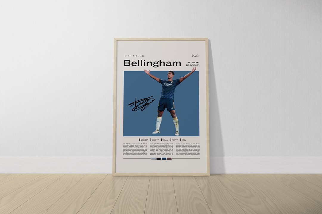 Bellingham Poster, Digital Poster, Real Madrid Poster, Football Gift ...