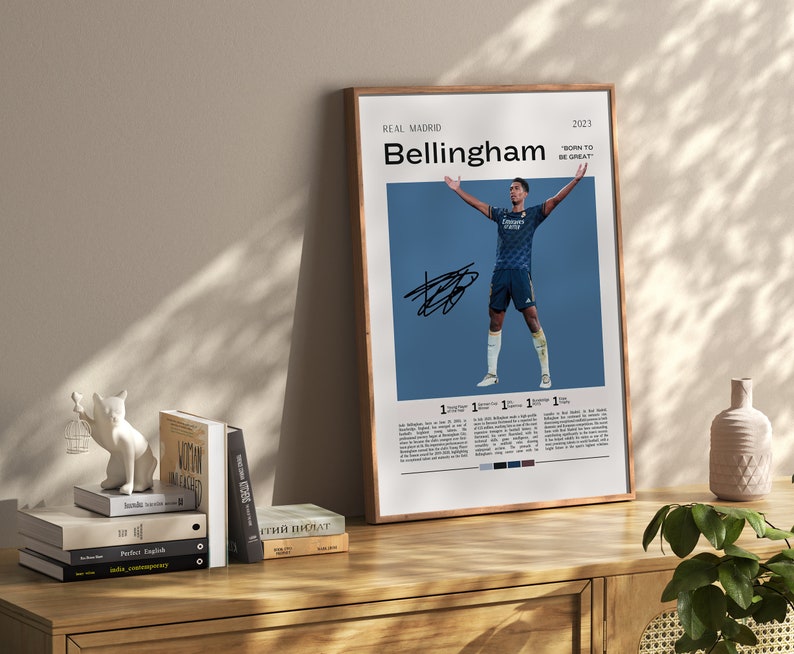 Bellingham Poster, Real Madrid Poster, Football Gift, Football Print ...