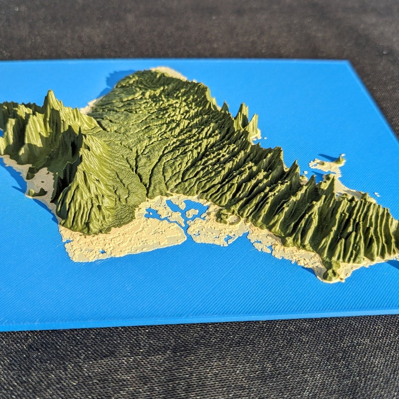 Map of Oahu - Etsy