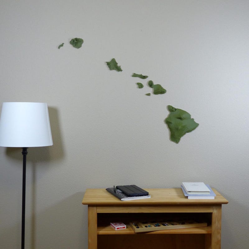 Hawaii Map for Wall Art - Etsy