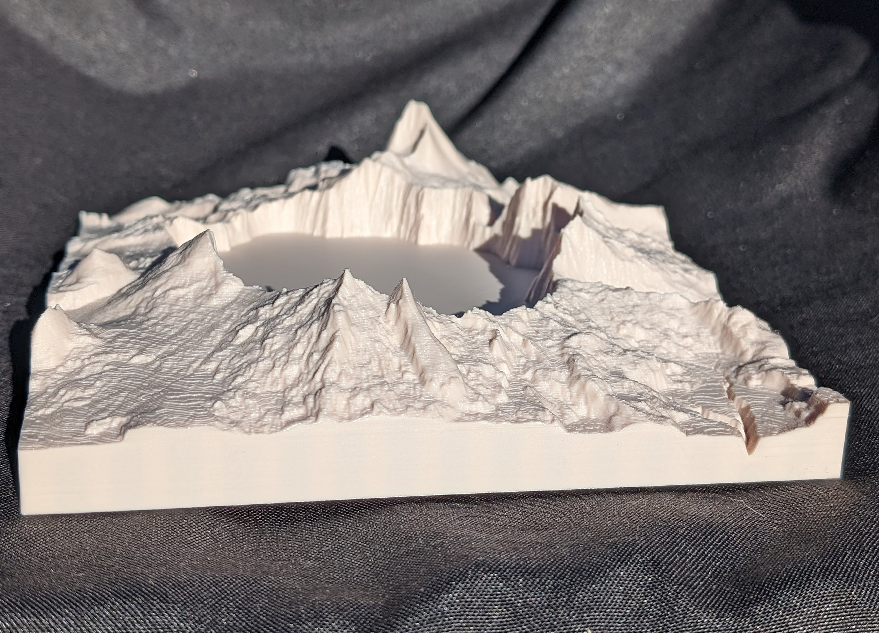 Crater Lake Model 3D Printed Topographic Map, Wall Art Coffee Table ...