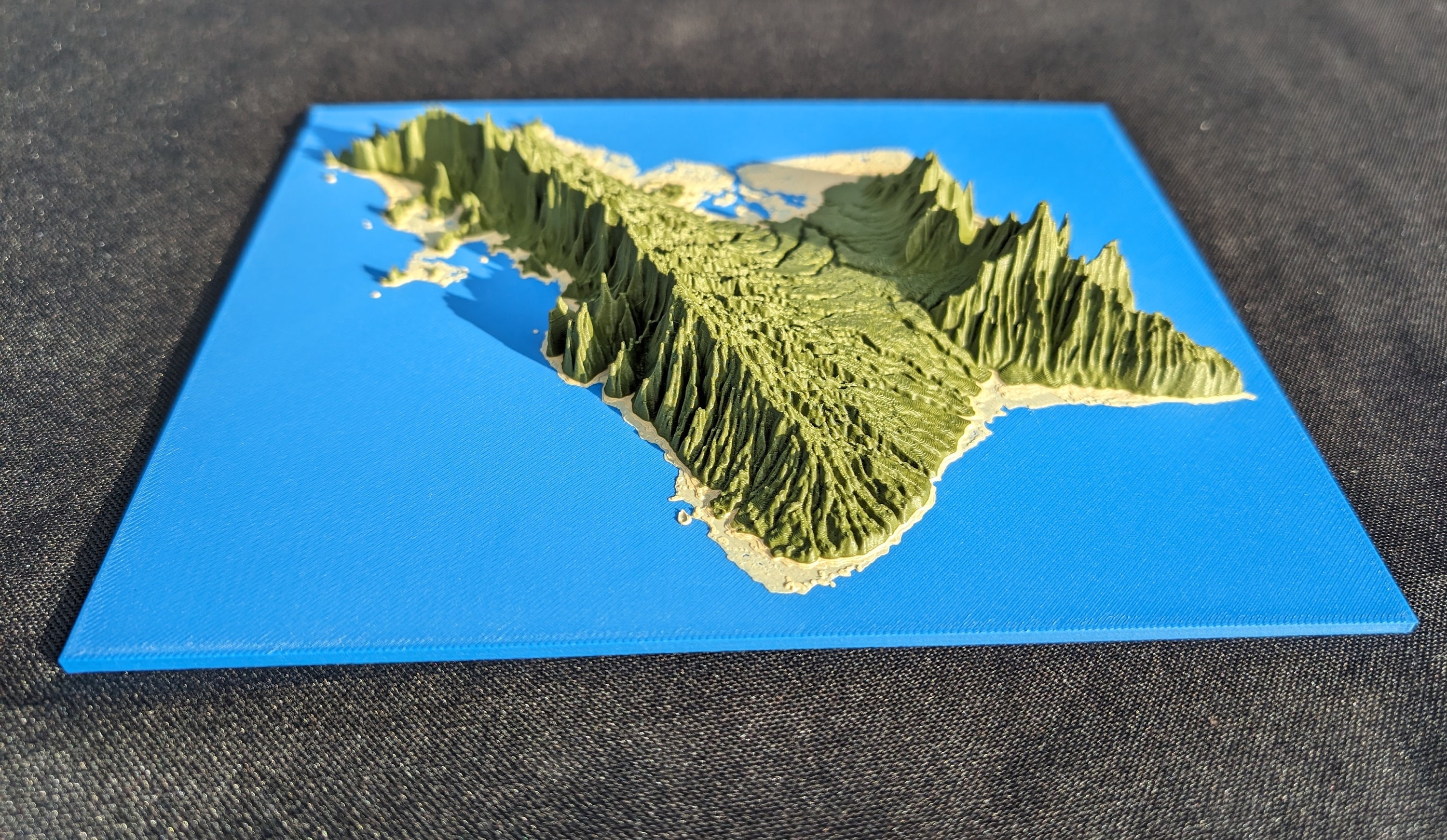 Oahu Hawaii Island 3D Printed Model Topographic Map, Wall Art Coffee ...