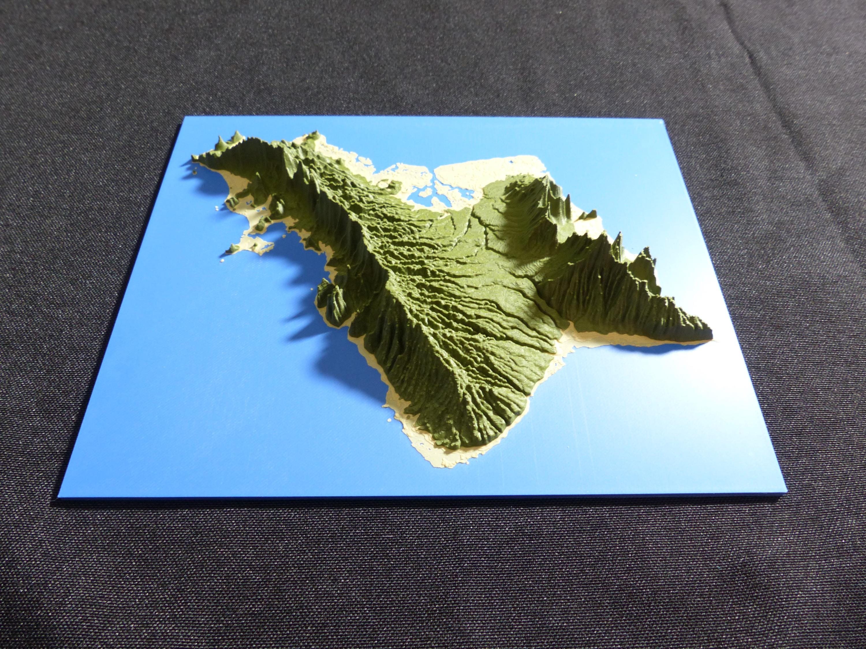 Oahu Island Hawaii 3D Printed Model - Etsy