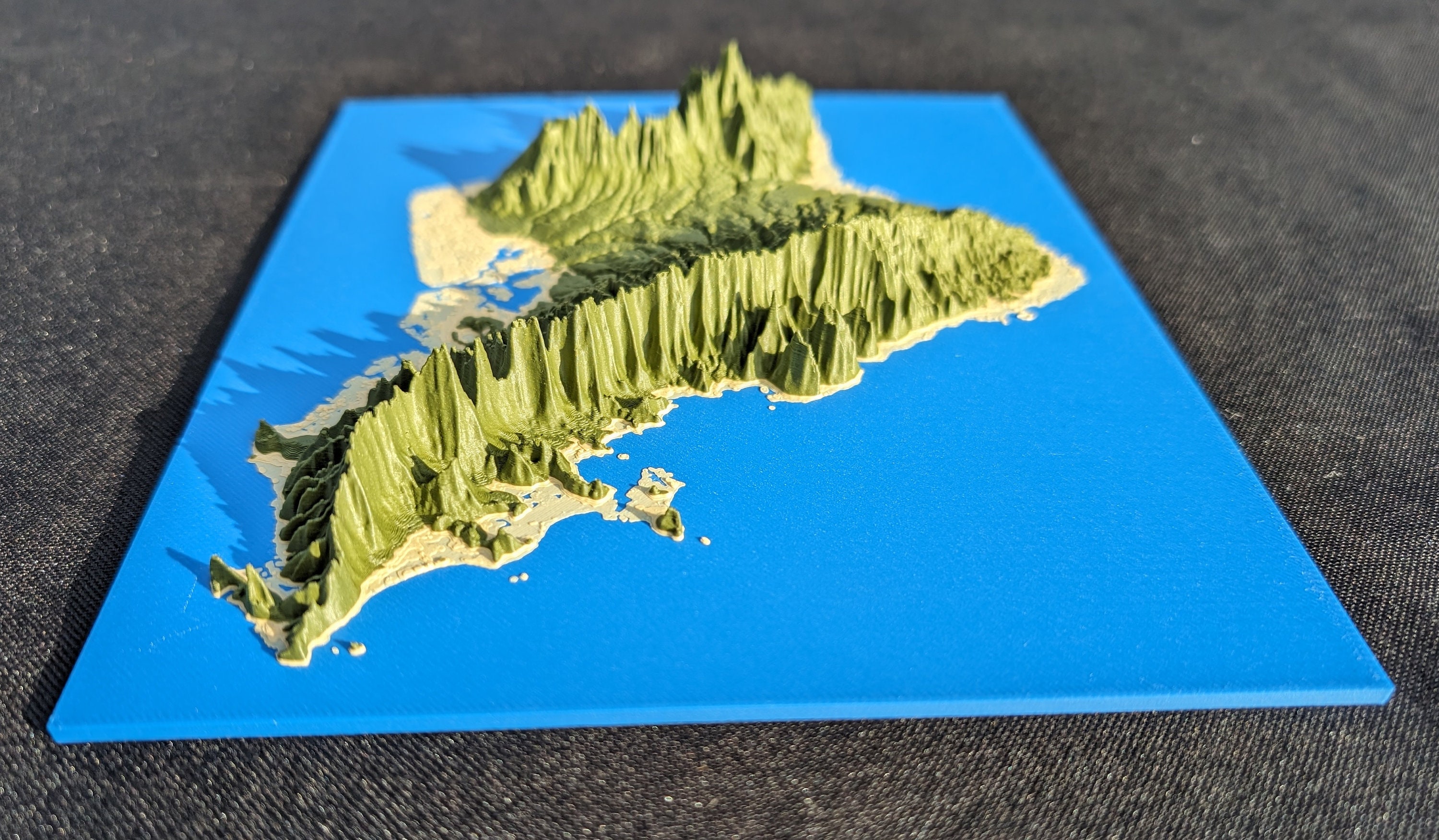 Oahu Hawaii Island 3D Printed Model Topographic Map, Wall Art Coffee ...