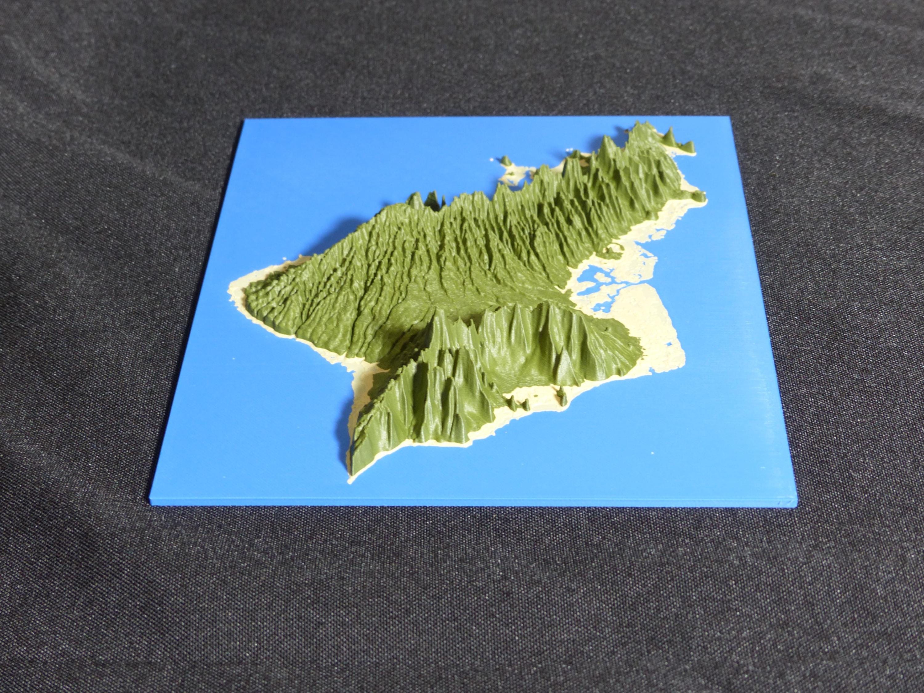 Oahu Island Hawaii 3D Printed Model - Etsy