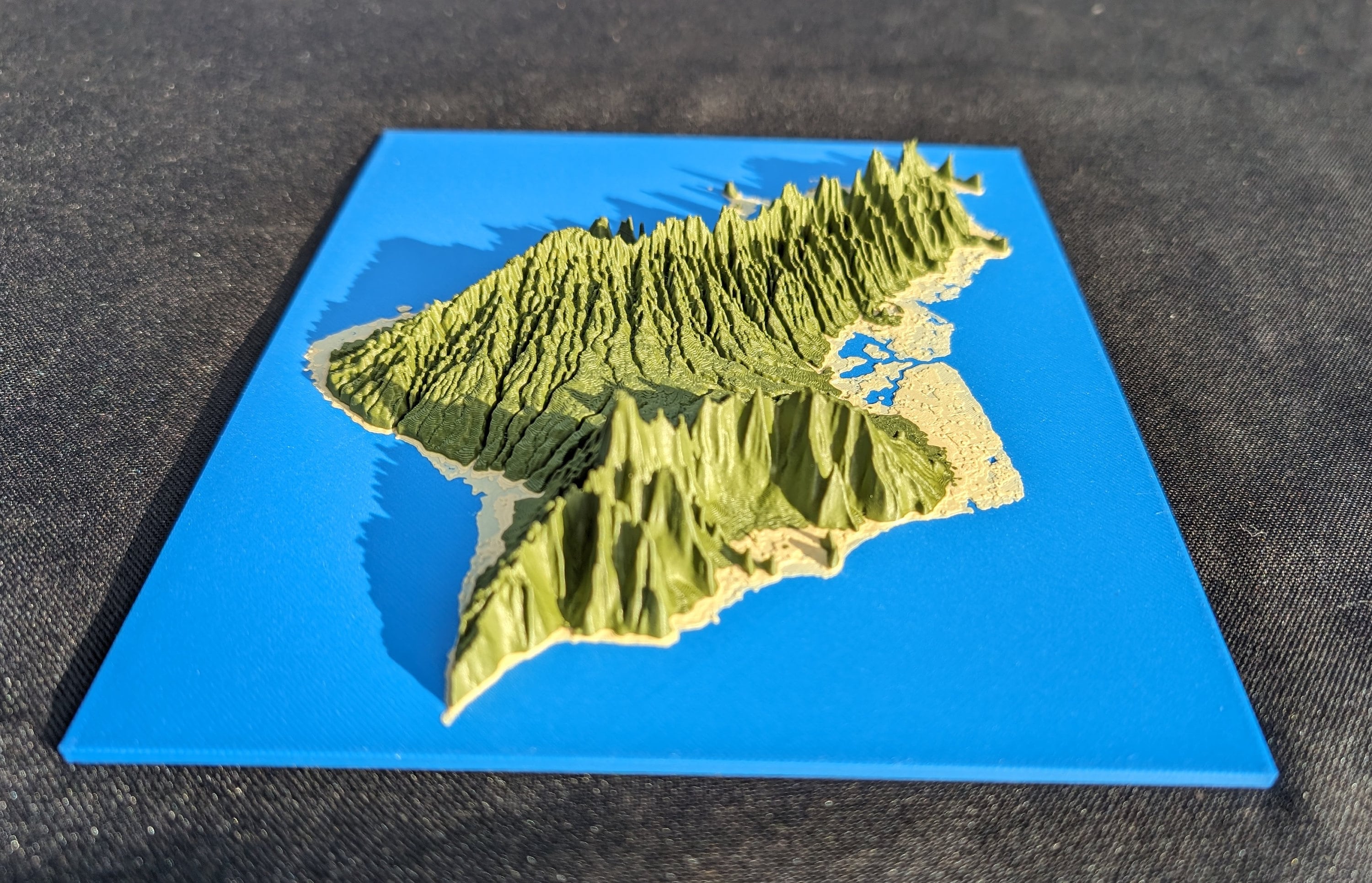 Oahu Hawaii Island 3D Printed Model Topographic Map, Wall Art Coffee ...