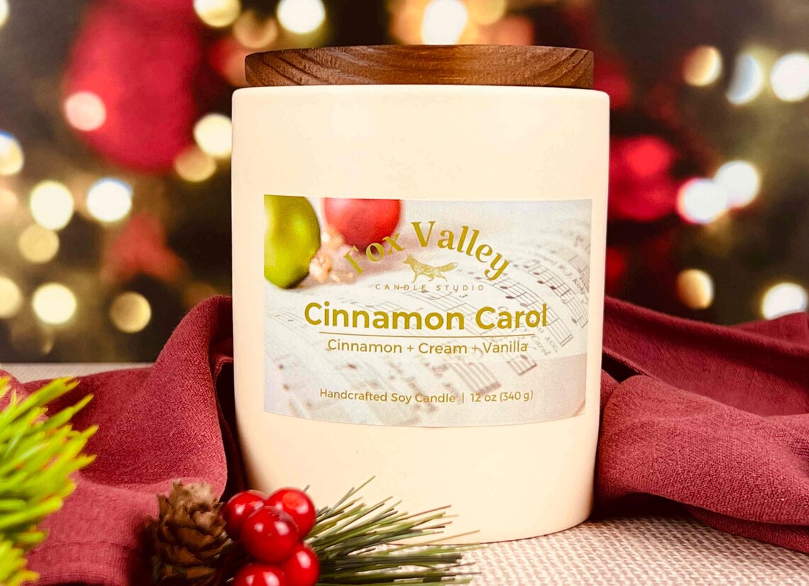 Cinnamon Carol Soy Candle | Christmas Decor Gift | Holiday Candle for ...
