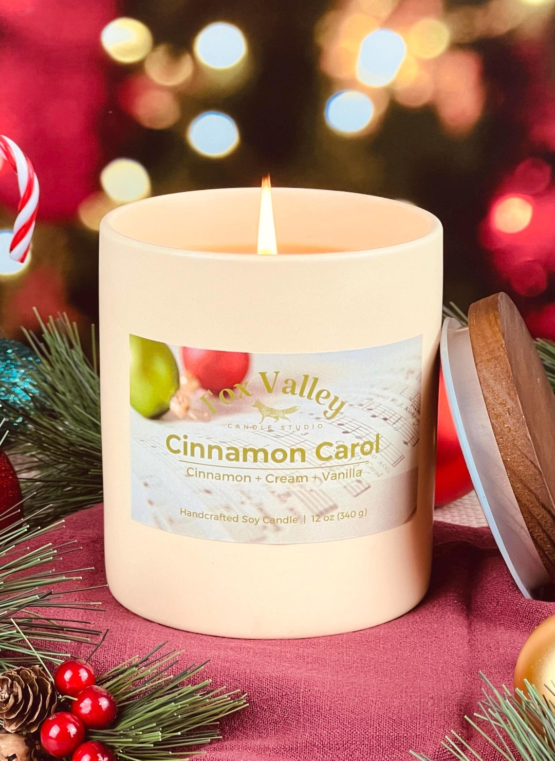 Cinnamon Carol Soy Candle | Christmas Decor Gift | Holiday Candle for ...