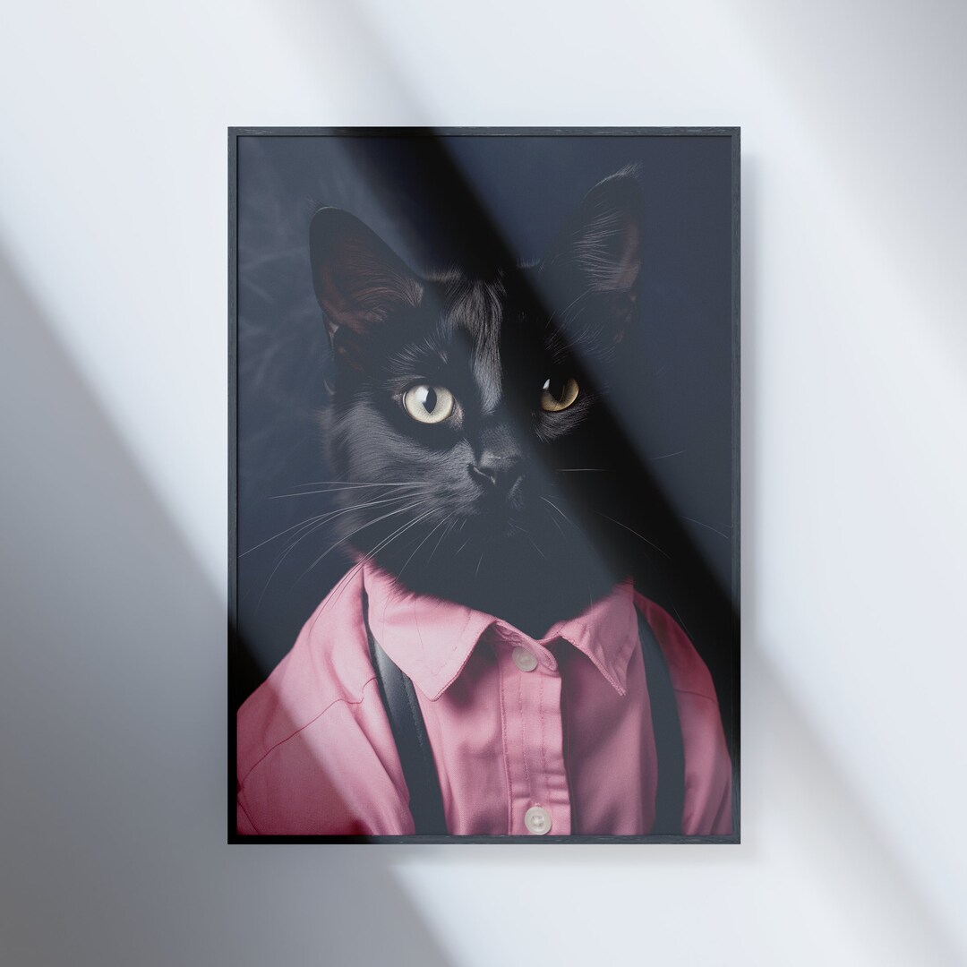 Cat School Photo Art Print, Cat Yearbook Poster, Cat Class Photo ...
