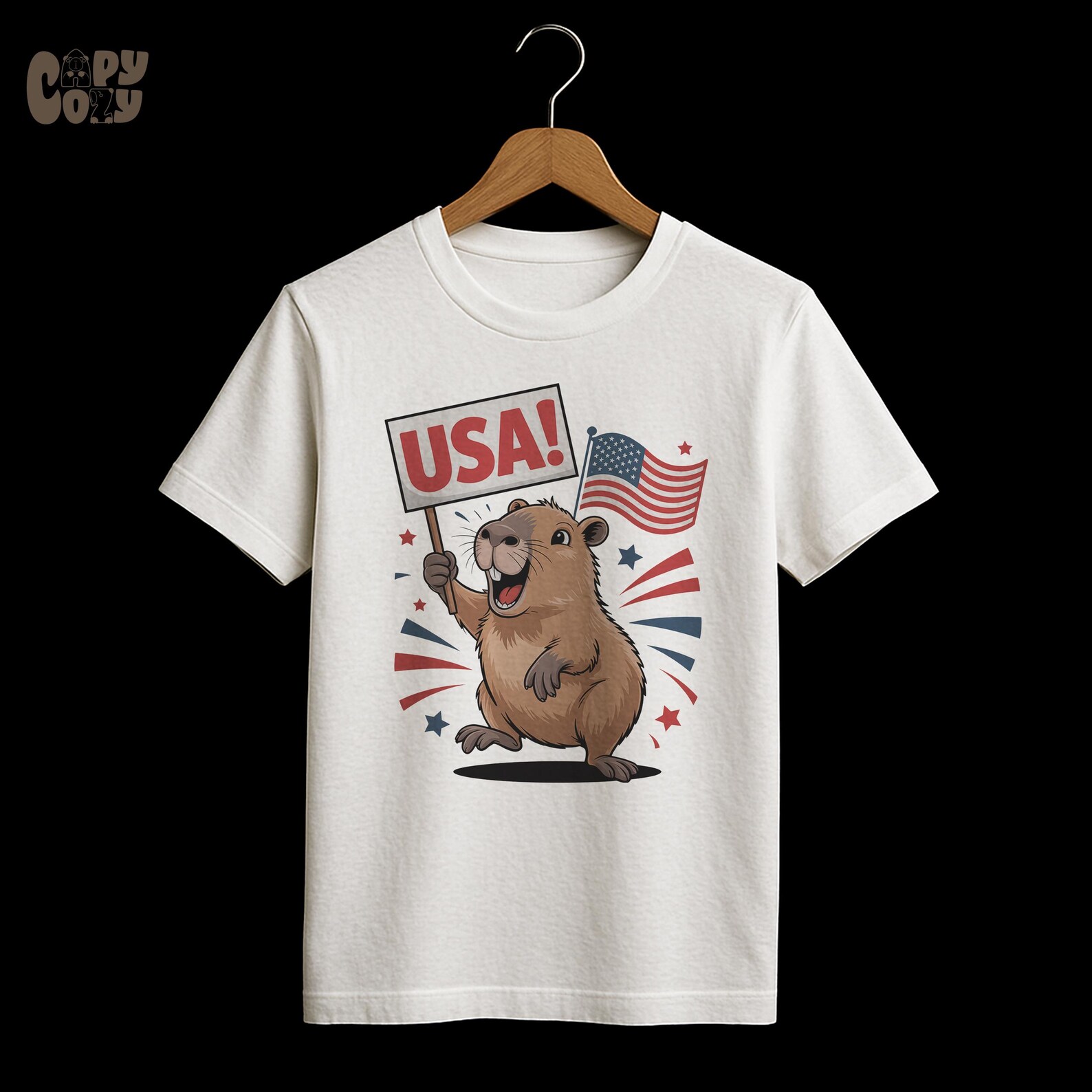 USA Capybara PNG | Cute Patriotic March Clipart | 4th of July Digital ...