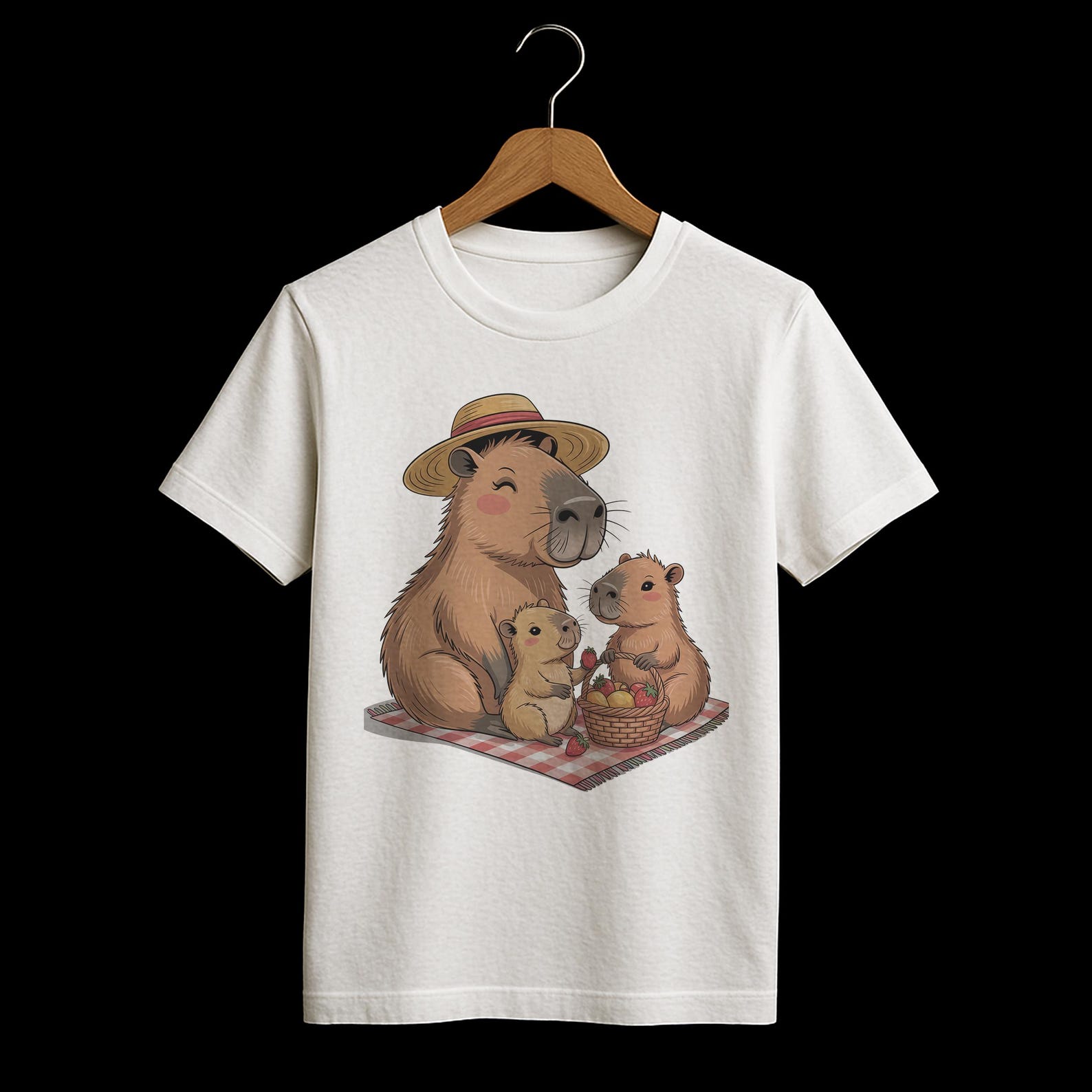 Capybara Family Picnic PNG | Cute Animal Father’s Day Clipart | Cozy ...