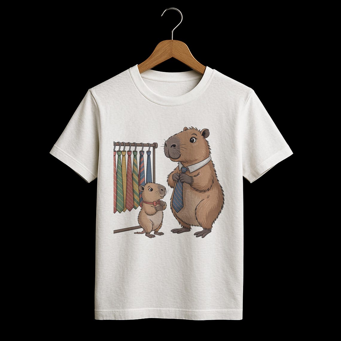 Capybara Tie Day PNG | Cute Father's Day Capy Clipart | Cozy Animal T ...