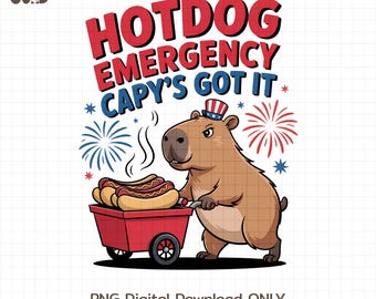 Capy Hotdog Club PNG | Funny Summer Grill Clipart | 4th of July BBQ ...