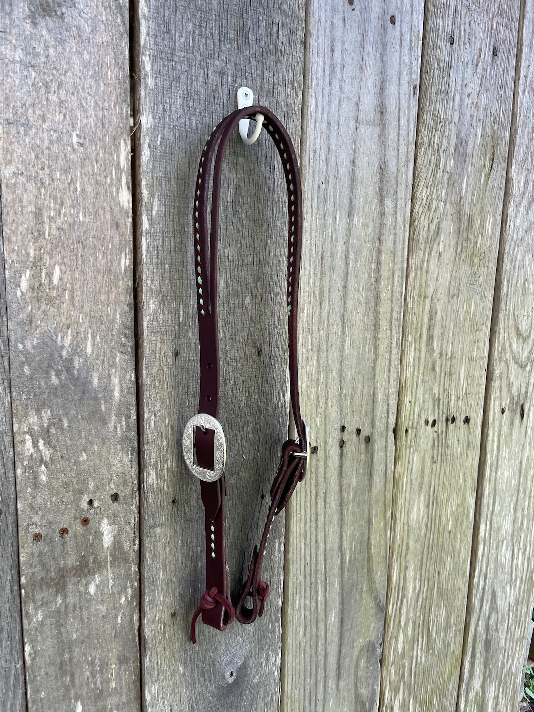 Leather Horse/pony Bridle/headstall With Buck Stitching - Split Ear ...