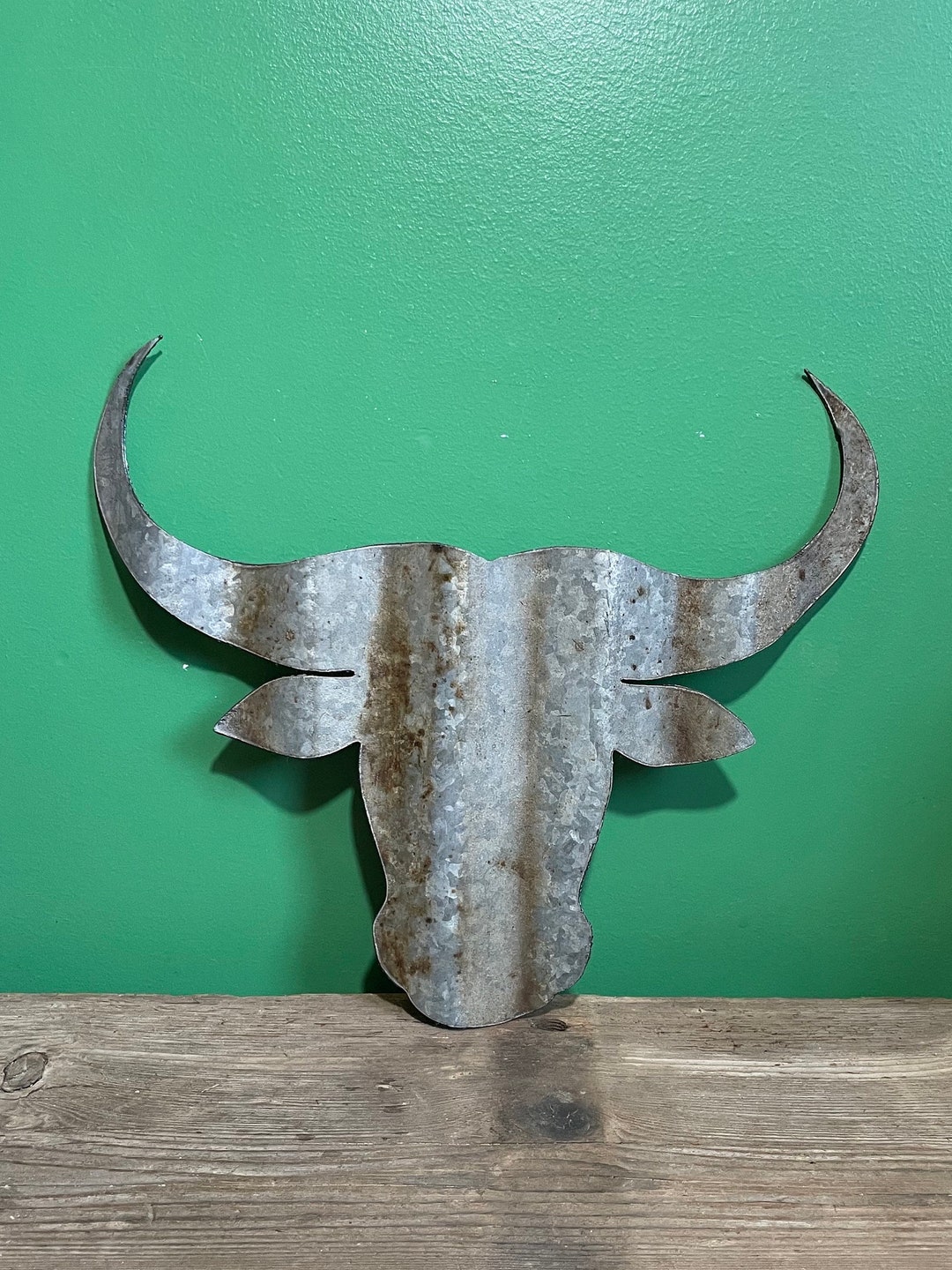 Corrugated Metal Bull Skull - Etsy