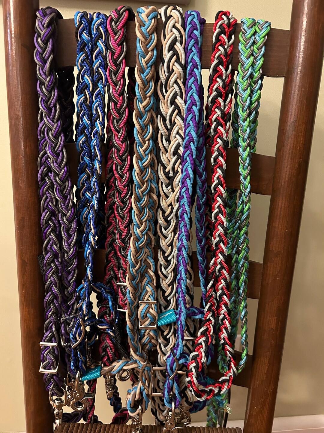 Braided Horse Reins -paracord - Custom Made - Etsy