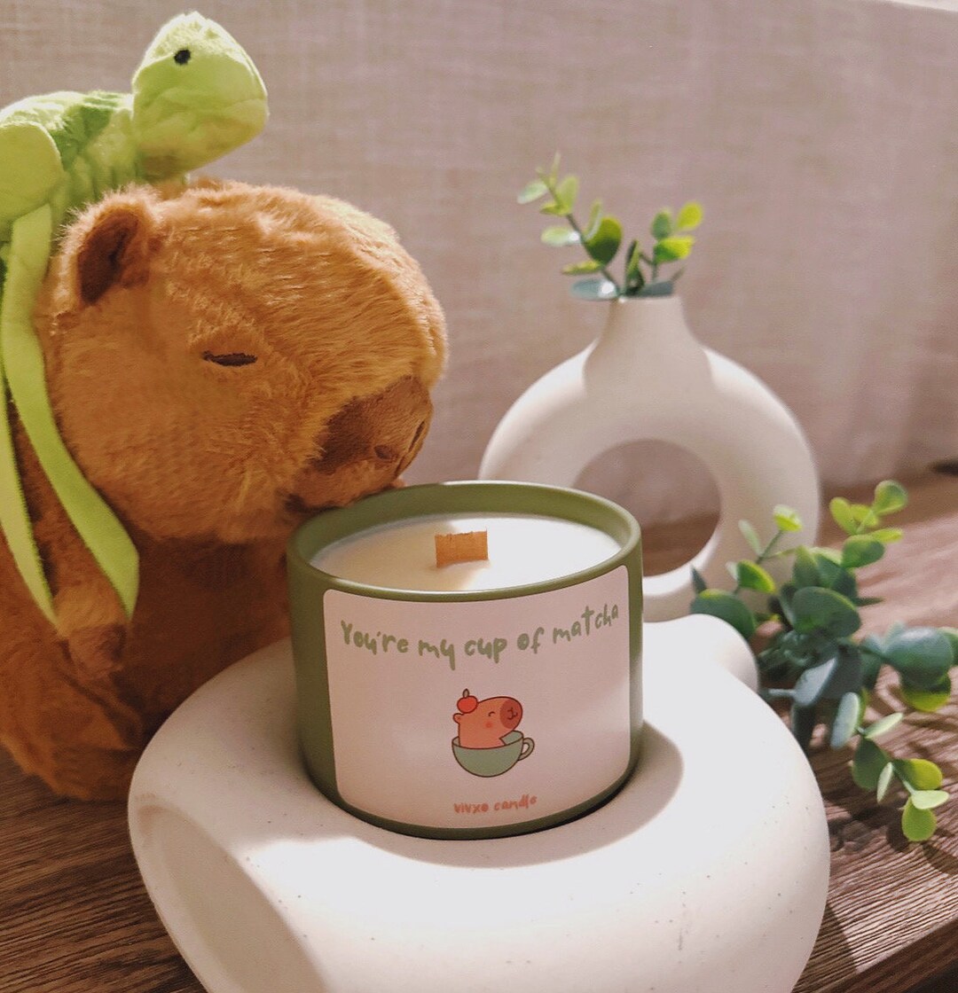 Capybara Matcha Candle, Gifts for Her, Handmade, Anniversary Present ...