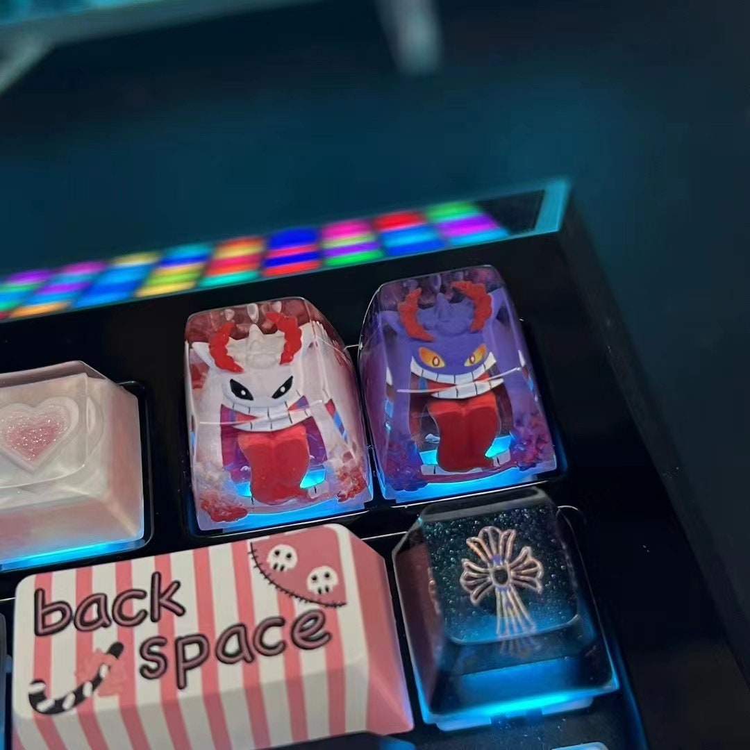 Gengar Pokemon Custom Keycaps, Pokemon Keycap, Artisan Keycap, Cute ...