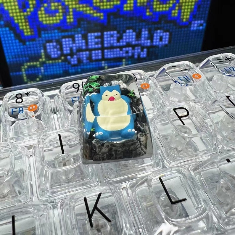 Handmade Pokemon Custom Keycaps, Resin Snorlax Pokeball Bulbasaur ...