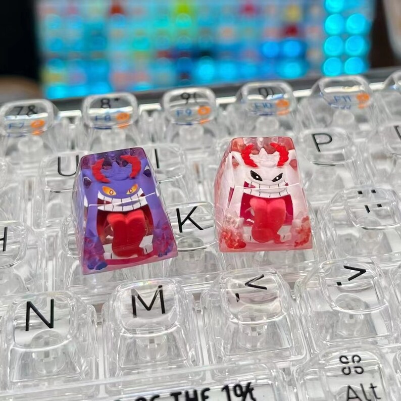 Gengar Pokemon Custom Keycaps, Pokemon Keycap, Artisan Keycap, Cute ...