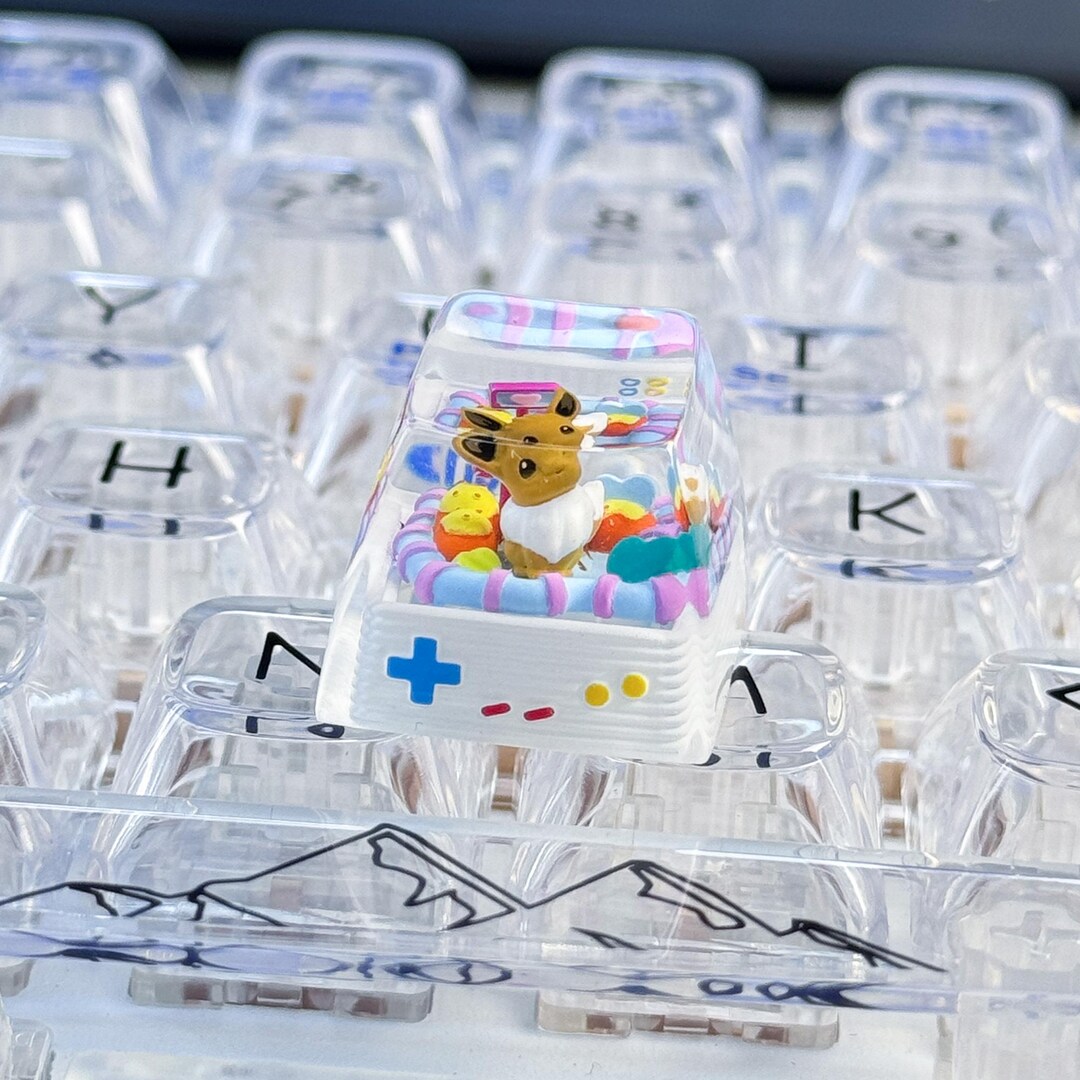 Eevee Pokemon Custom Keycaps, Pokemon Keycap, Artisan Keycap, Cute ...