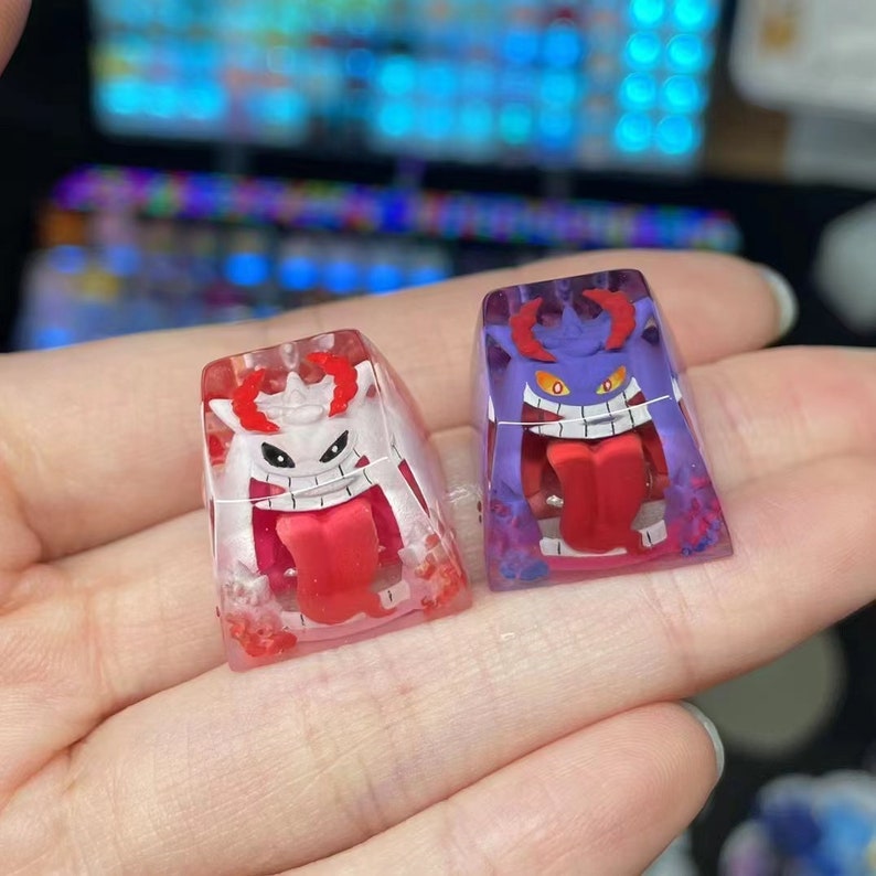 Gengar Pokemon Custom Keycaps, Pokemon Keycap, Artisan Keycap, Cute ...