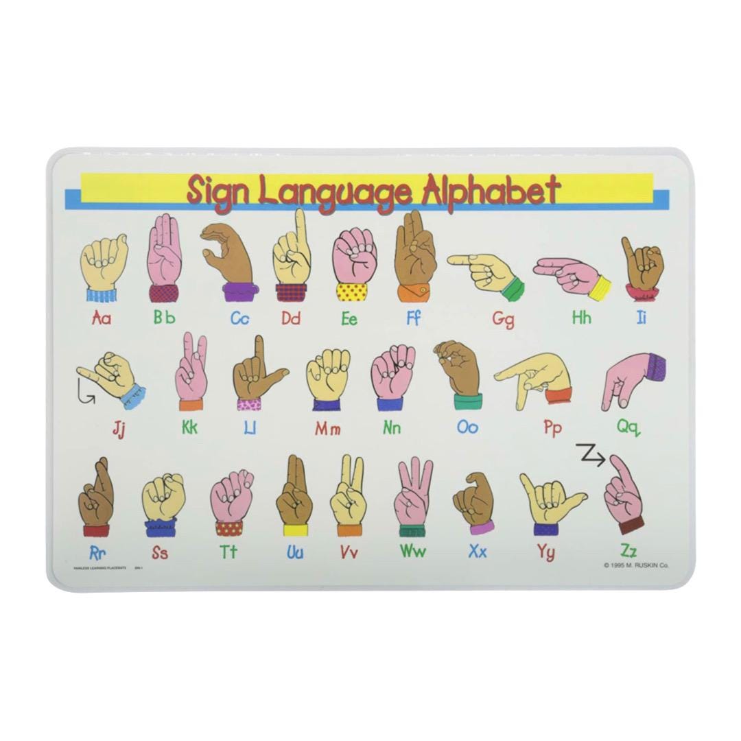 American Sign Language Alphabet Placemat - Etsy