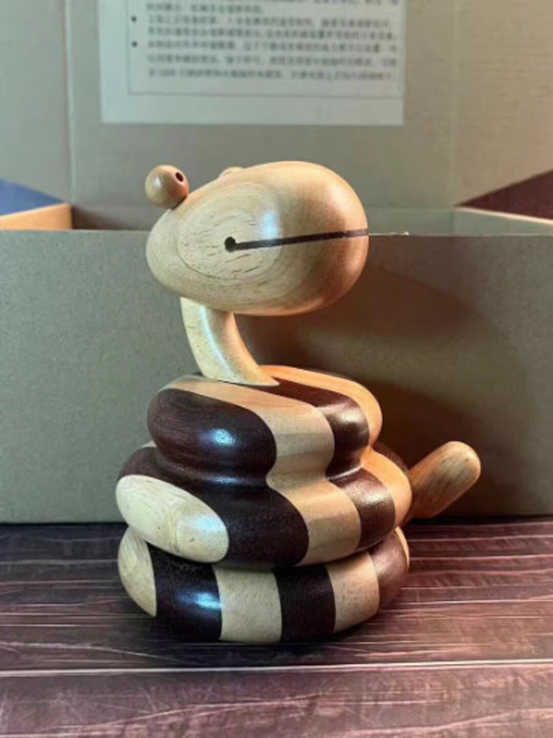 Exquisite Wooden Music Box [snake Music Box] Creative Wooden Striped ...