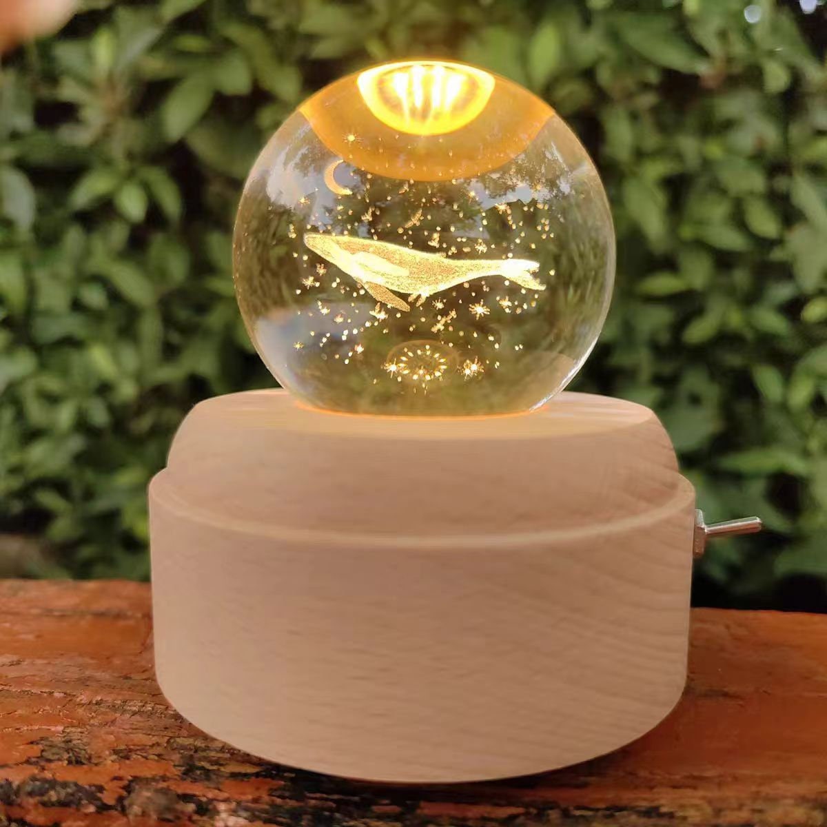 Whale Crystal Music Box, Rotating Marine Animal Music Box Ornaments ...