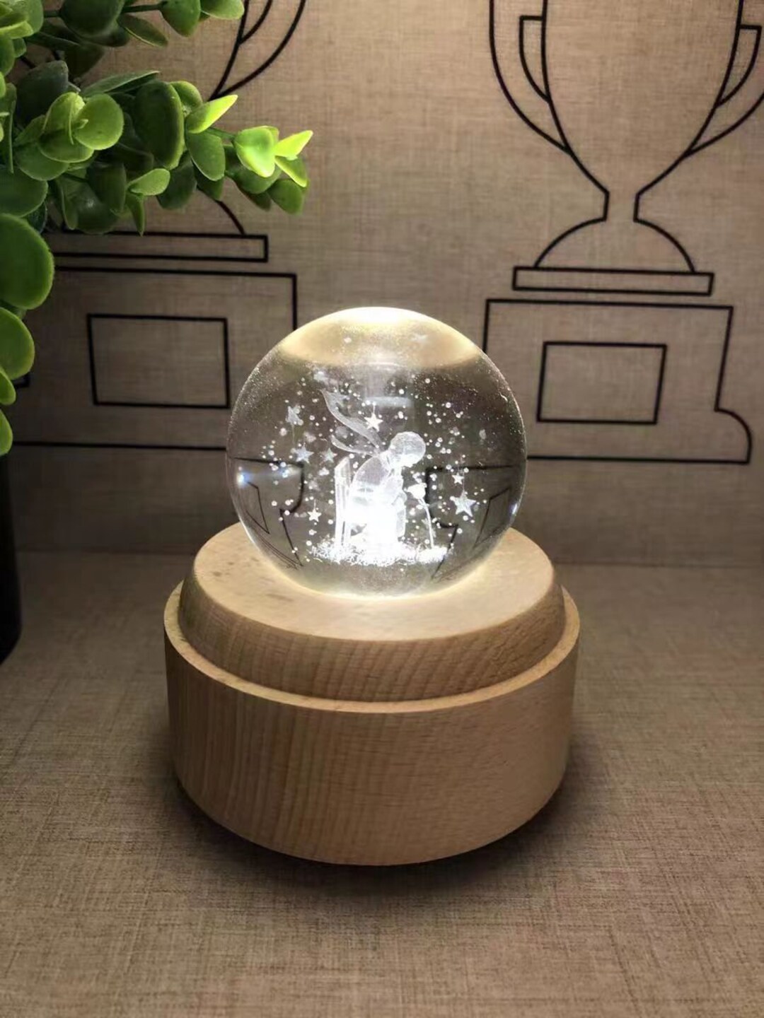 The Little Prince Crystal Music Box, Rotating Rose Music Box Ornament ...