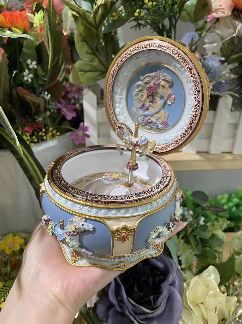 Exquisite Carousel Music Box, Animal Music Box, Retro Carousel Gift ...