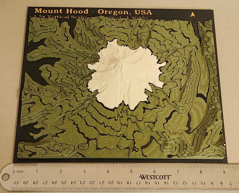 Mt. Hood 3D Printed Terrain Color Topo Oregon - Etsy