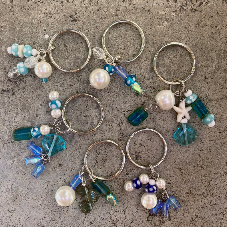 Silver and Blue Keychains - Etsy