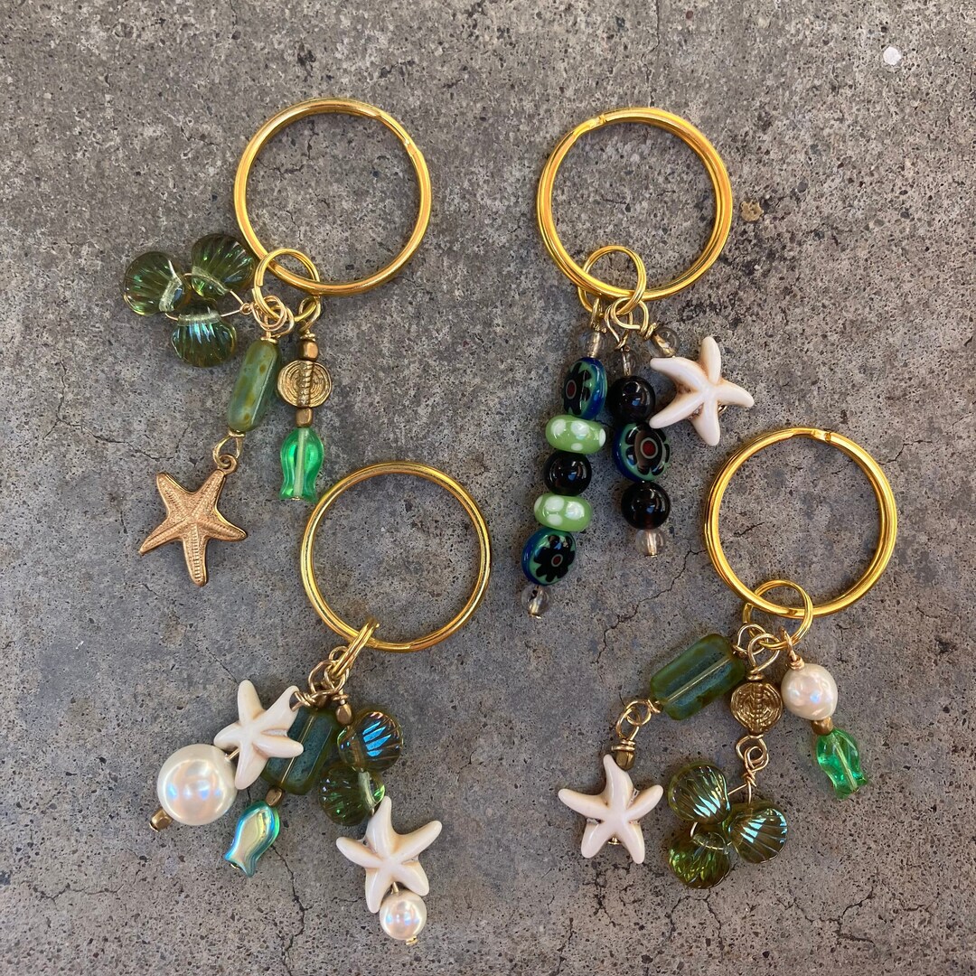 Gold and Green Keychains - Etsy