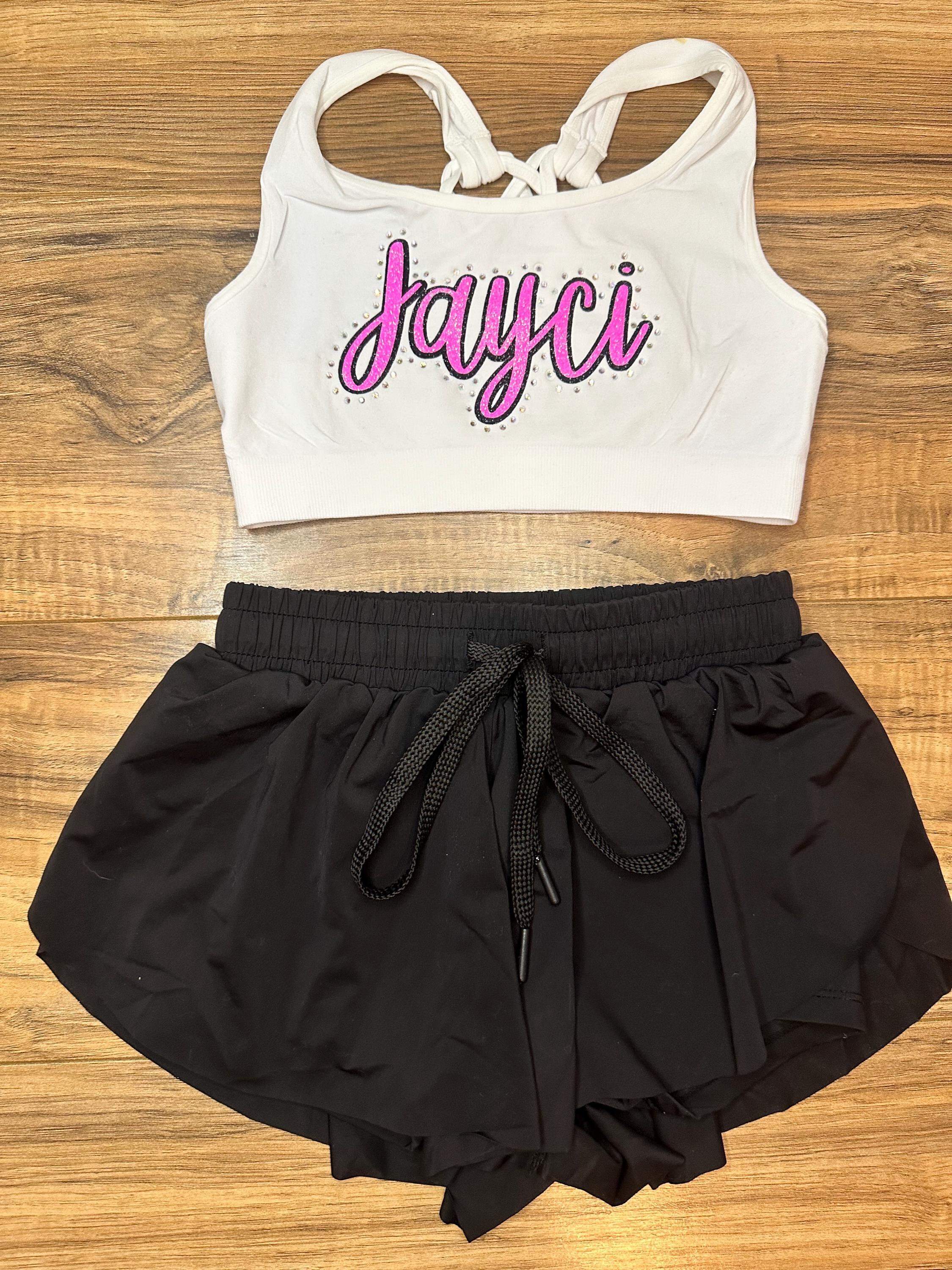 Personalized Sports Bra and Butterfly Short Set - Etsy