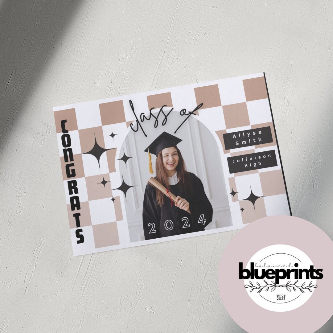 Graduation Card Template, 2024 Graduation Card, 100% Customizable ...