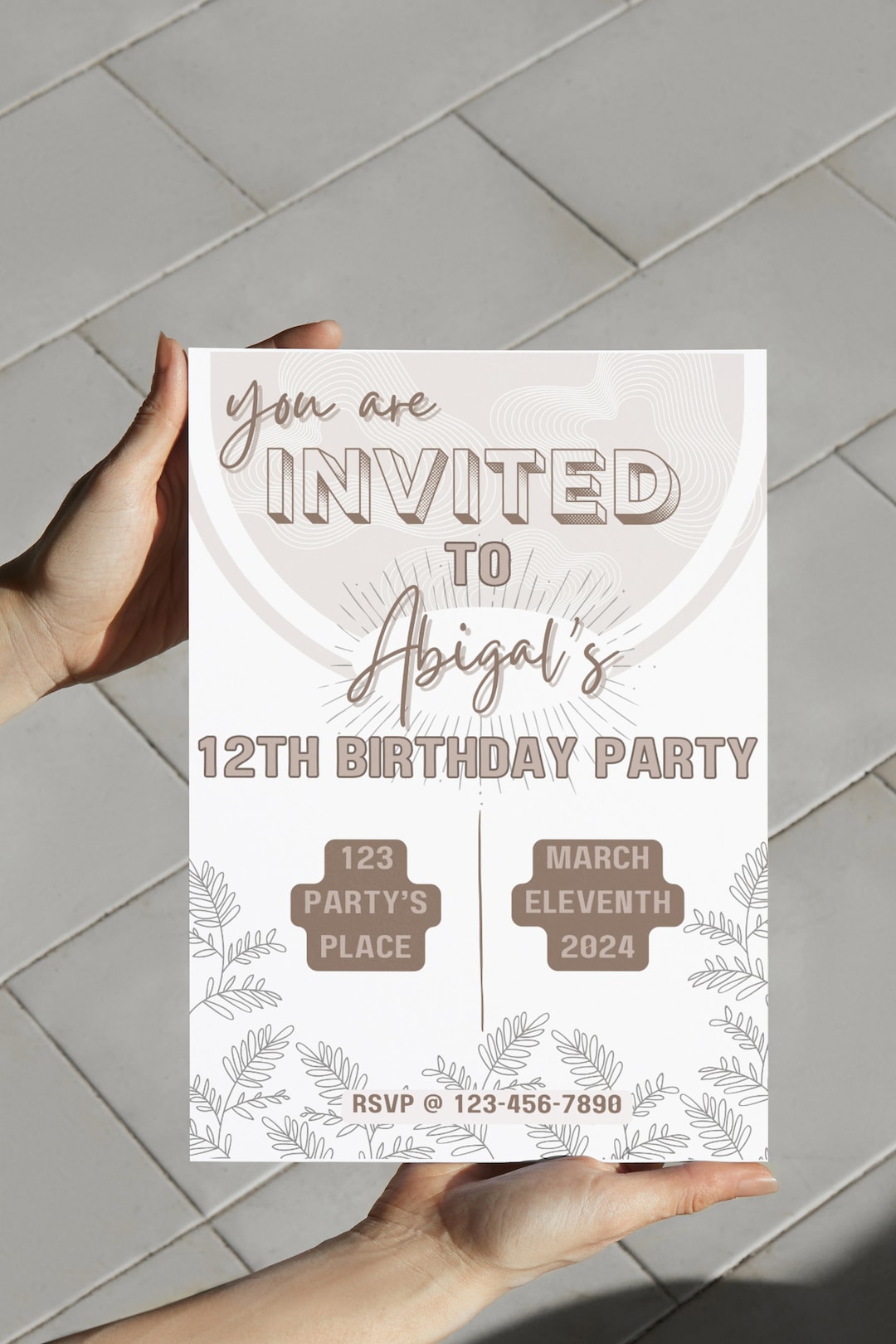 Birthday Invitation Template, Monotone Birthday Card Invitation That is ...