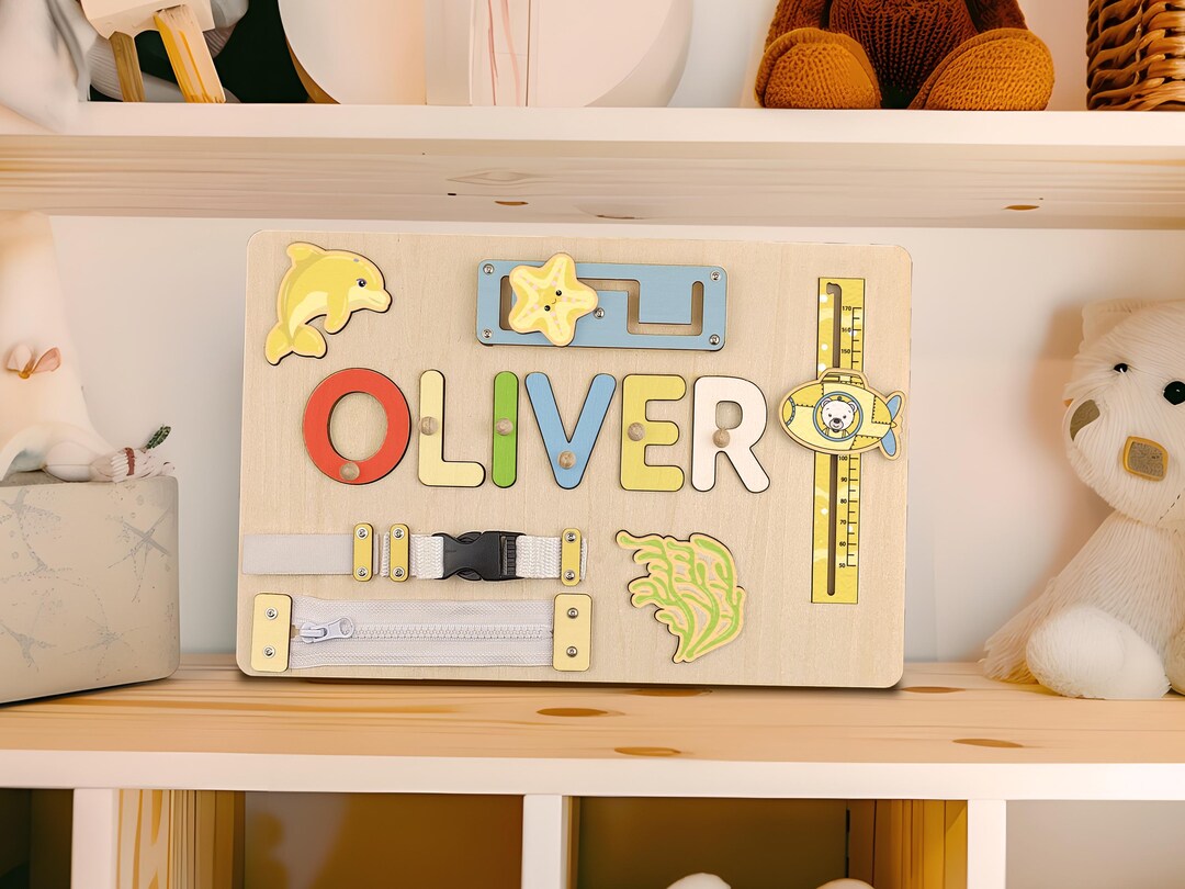 Name Puzzle Wooden Busy Board With Peg Montessori Toy Personalized ...