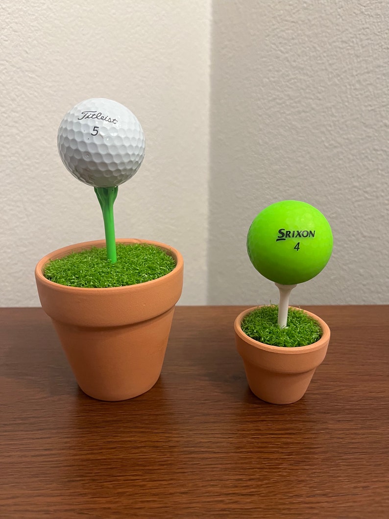 Golf Ball and Tee Desk Decor Terracotta Pot Gift - Etsy