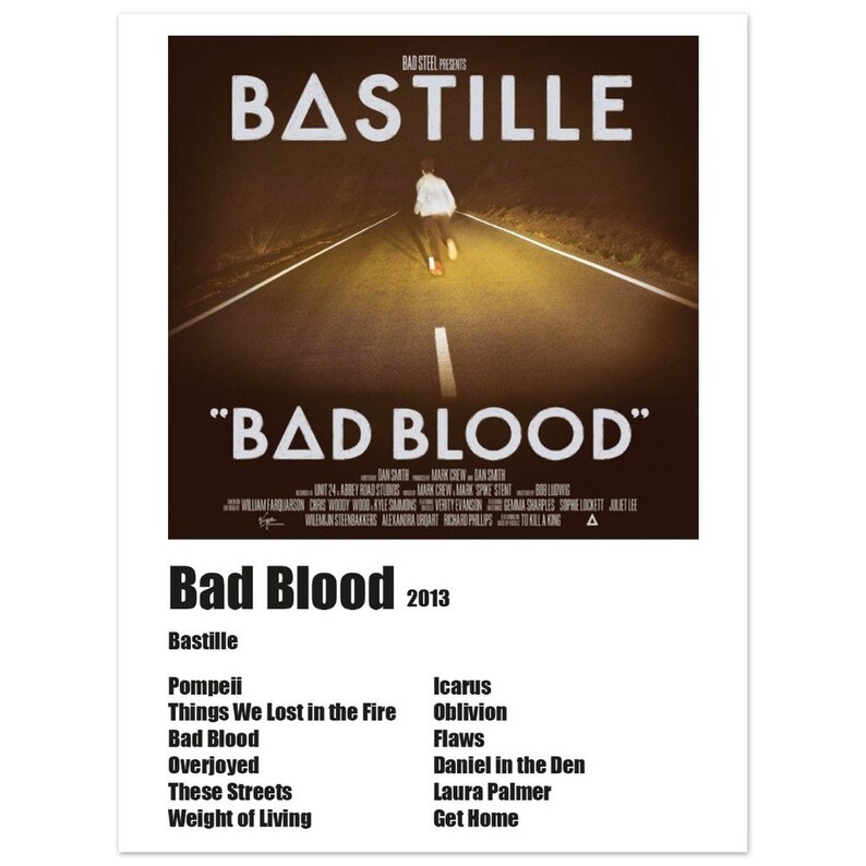 Bad Blood Bastille Poster - Etsy