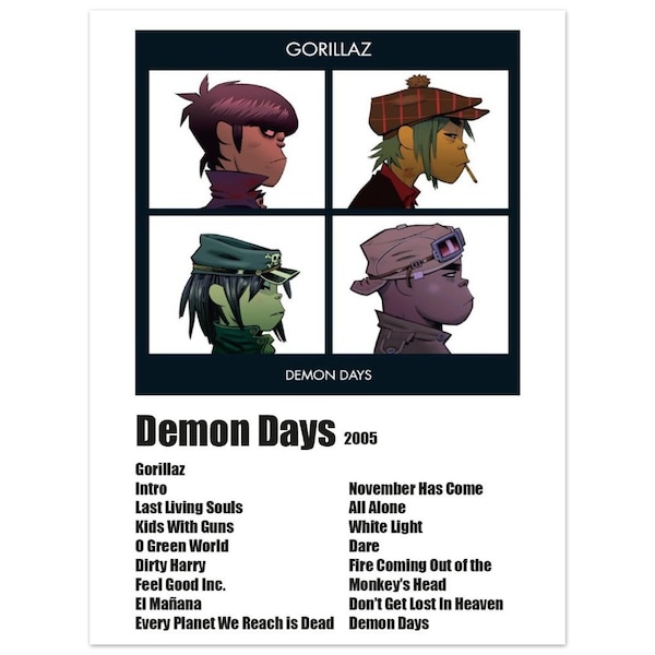 Demon Days Gorillaz Poster - Etsy