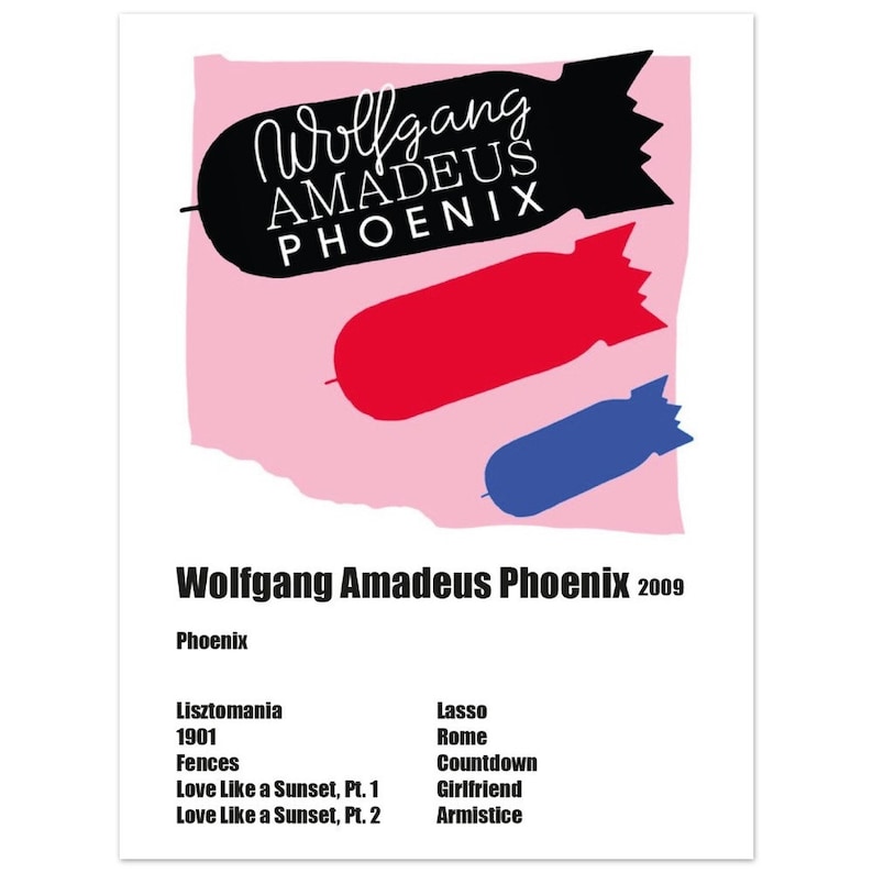 Wolfgang Amadeus Phoenix Phoenix Poster - Etsy